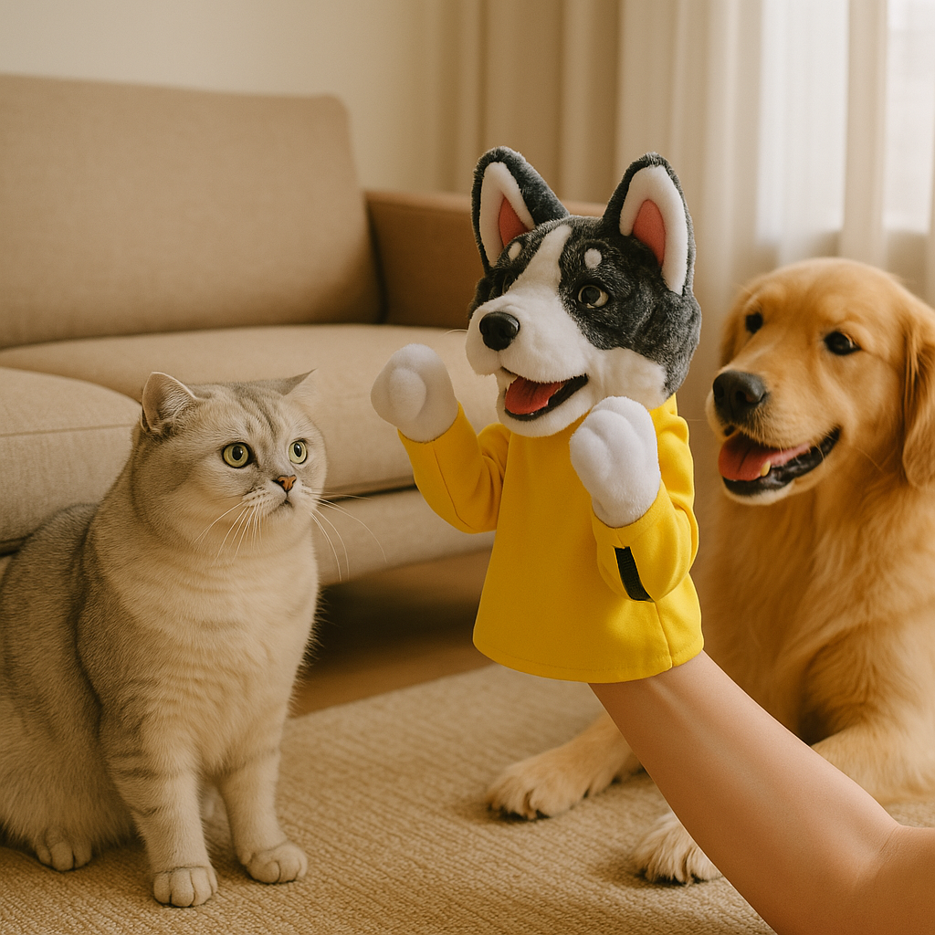 Interactive Pet Puppet Toy | Boxing Hand Puppet for Dogs & Cats | Soft ...