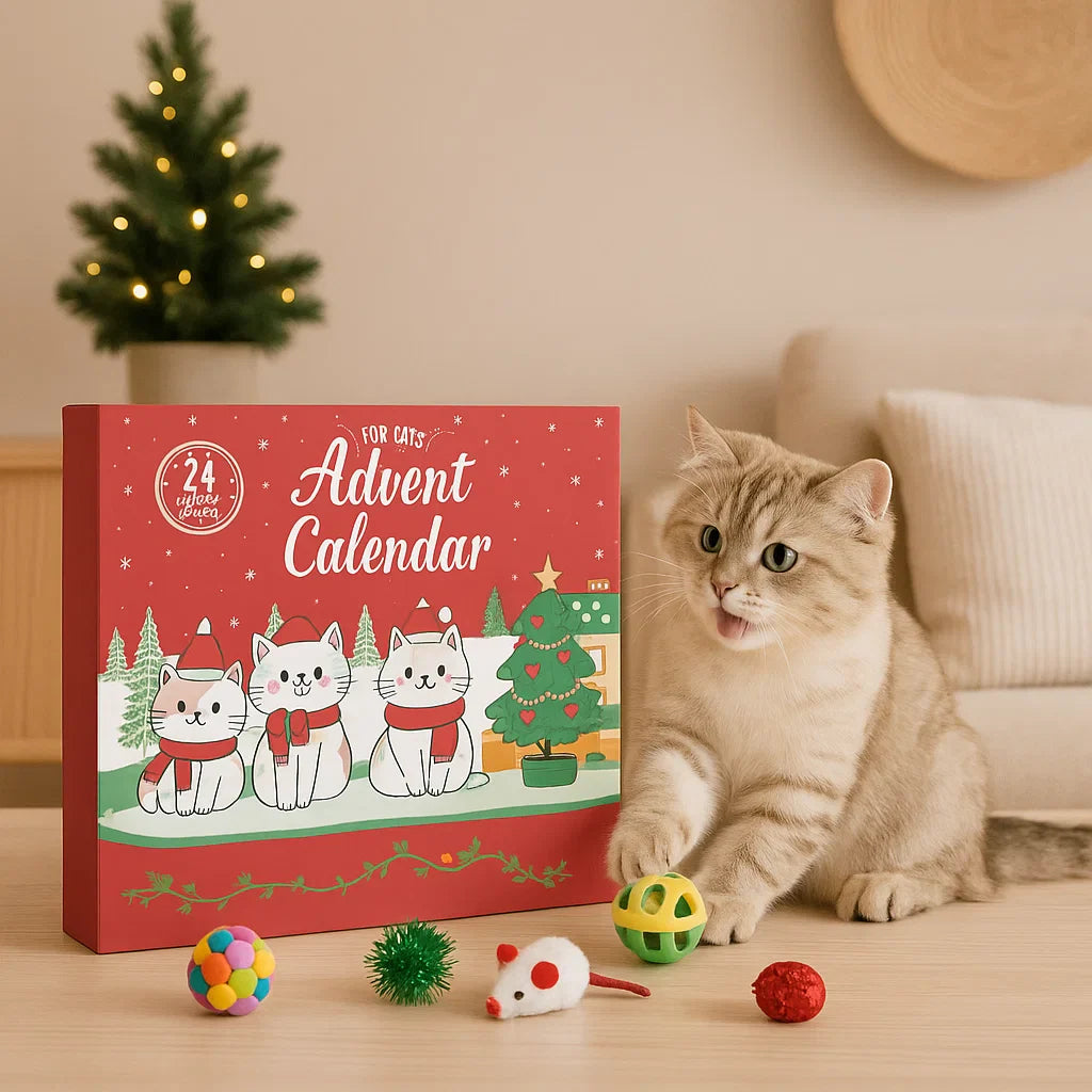 24-Day Cat Advent Calendar | Interactive Holiday Toy Gift Box for Cats ...