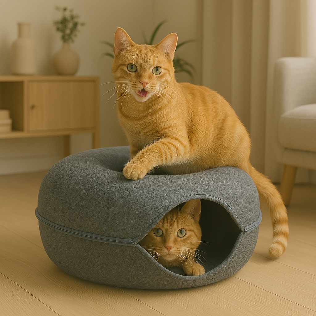 Cat Cave Bed | Dual-Level Felt Hideout for Playful & Cozy Cats – Maw ...
