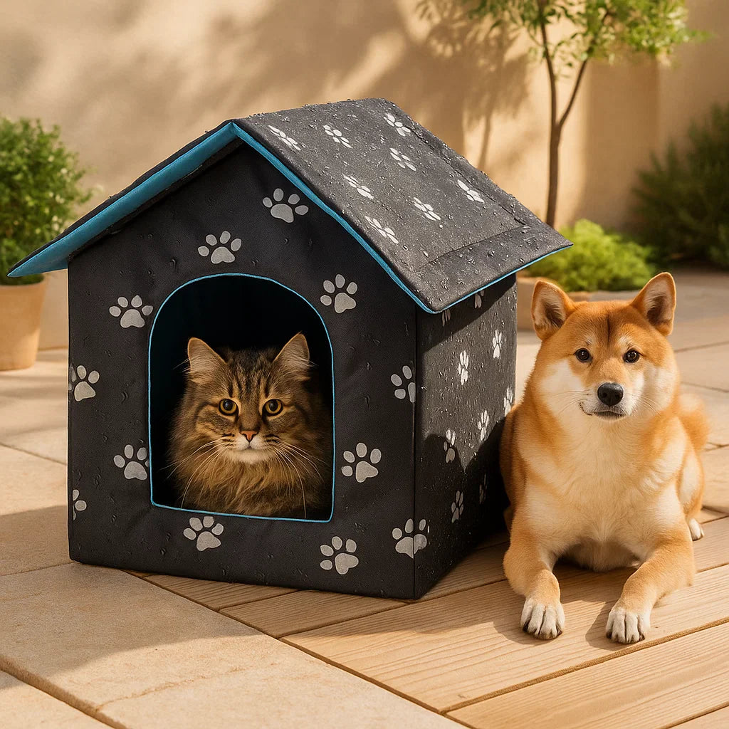 Foldable Outdoor Cat House | Waterproof Shelter for Cats & Small Dogs ...