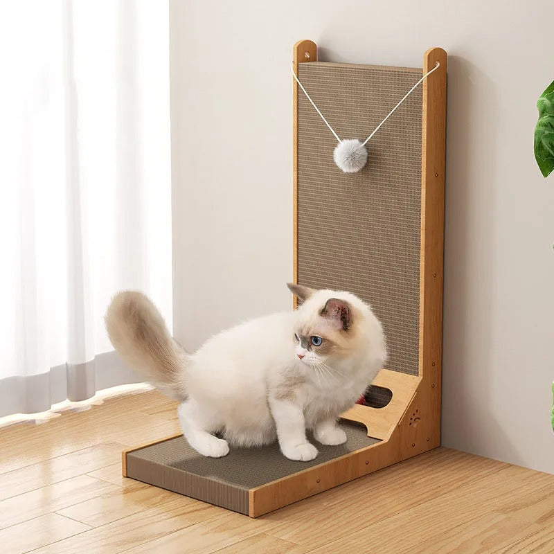 Vertical Cat Scratching Post – Wood Edge Honeycomb Scratcher – Maw ...